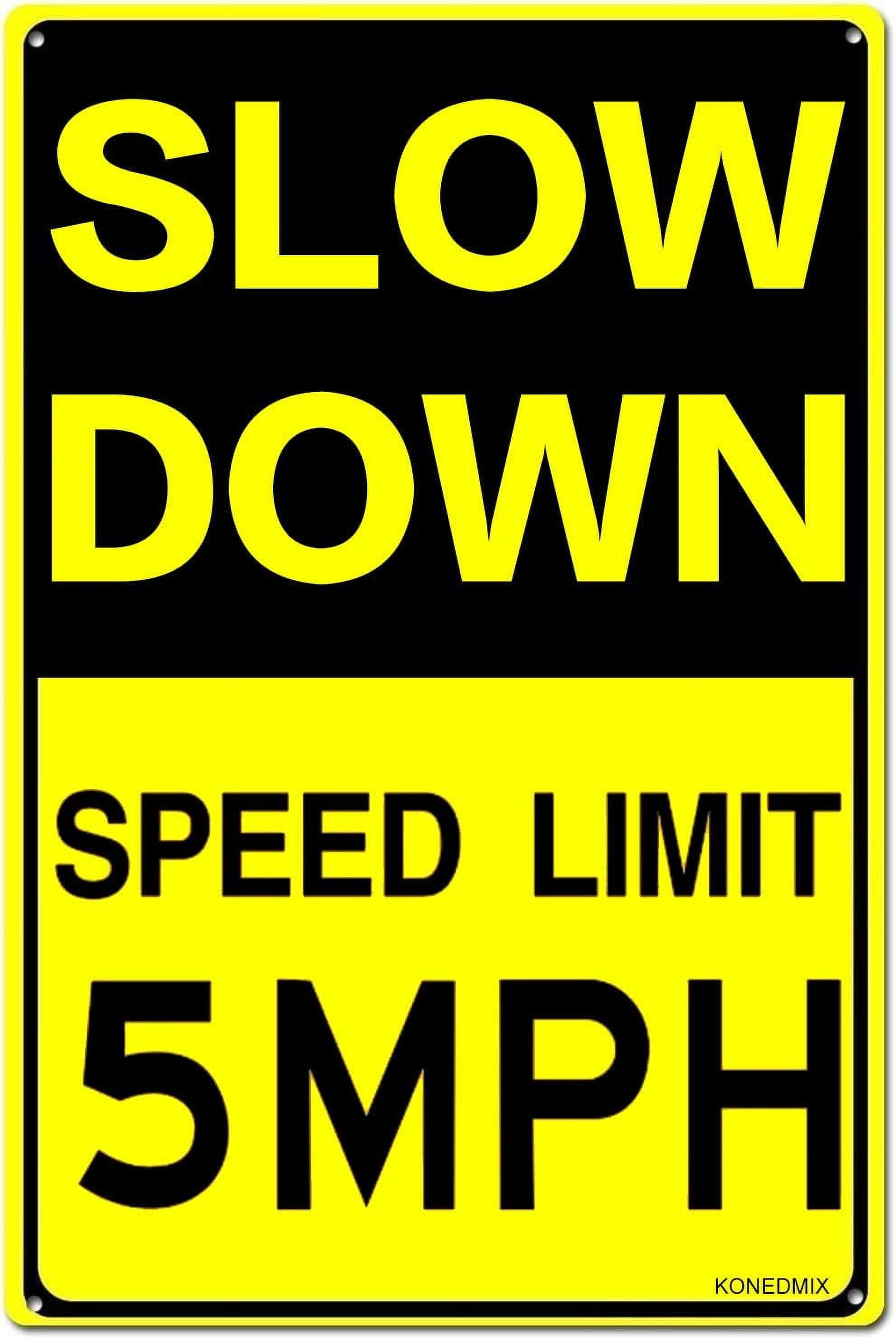 Slow Down Speed Limit 55 MPH Metal Sign, 12 x 16 Inches Traffic Sign ...