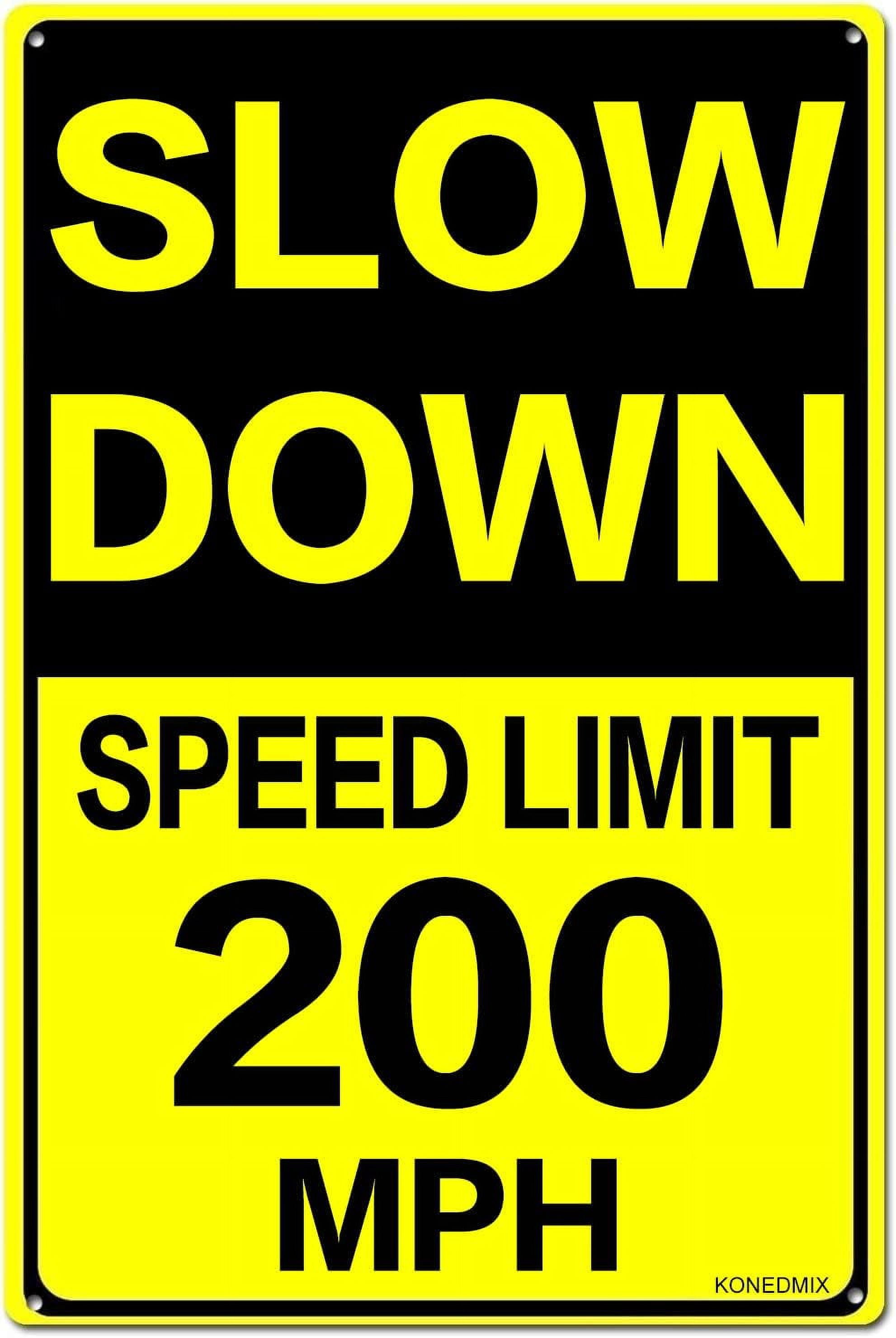 Slow Down Speed Limit 55 MPH Metal Sign, 12 x 16 Inches Traffic Sign ...