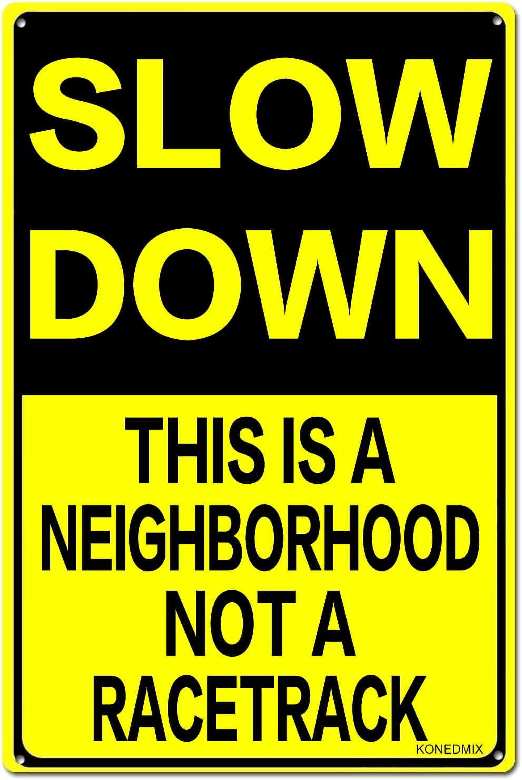 Slow Down Speed Limit 55 MPH Metal Sign, 12 x 16 Inches Traffic Sign ...