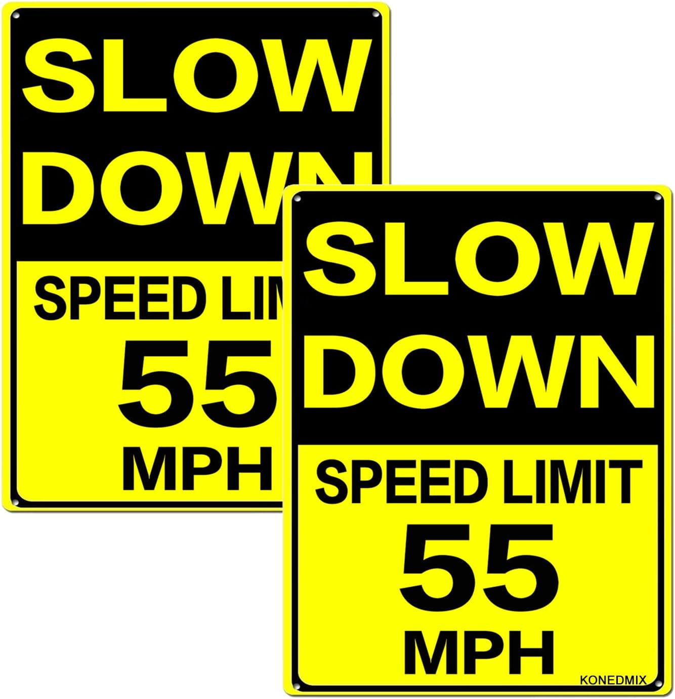 Slow Down Speed Limit 55 Sign Metal MPH Slow Warning Traffic Road ...
