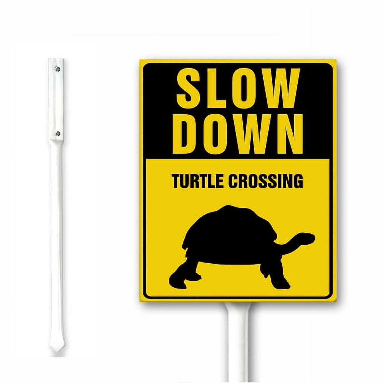 Slow Down - Turtle Crossing Sign With Stakes 8 x 12 inch Aluminum Yard ...