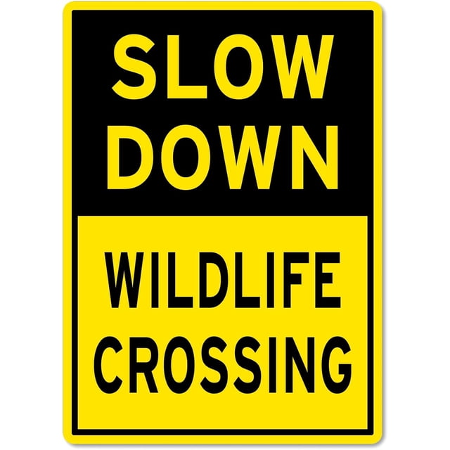 Slow Down Wildlife Crossing Sign Traffic and Parking Metal Tin Sign ...