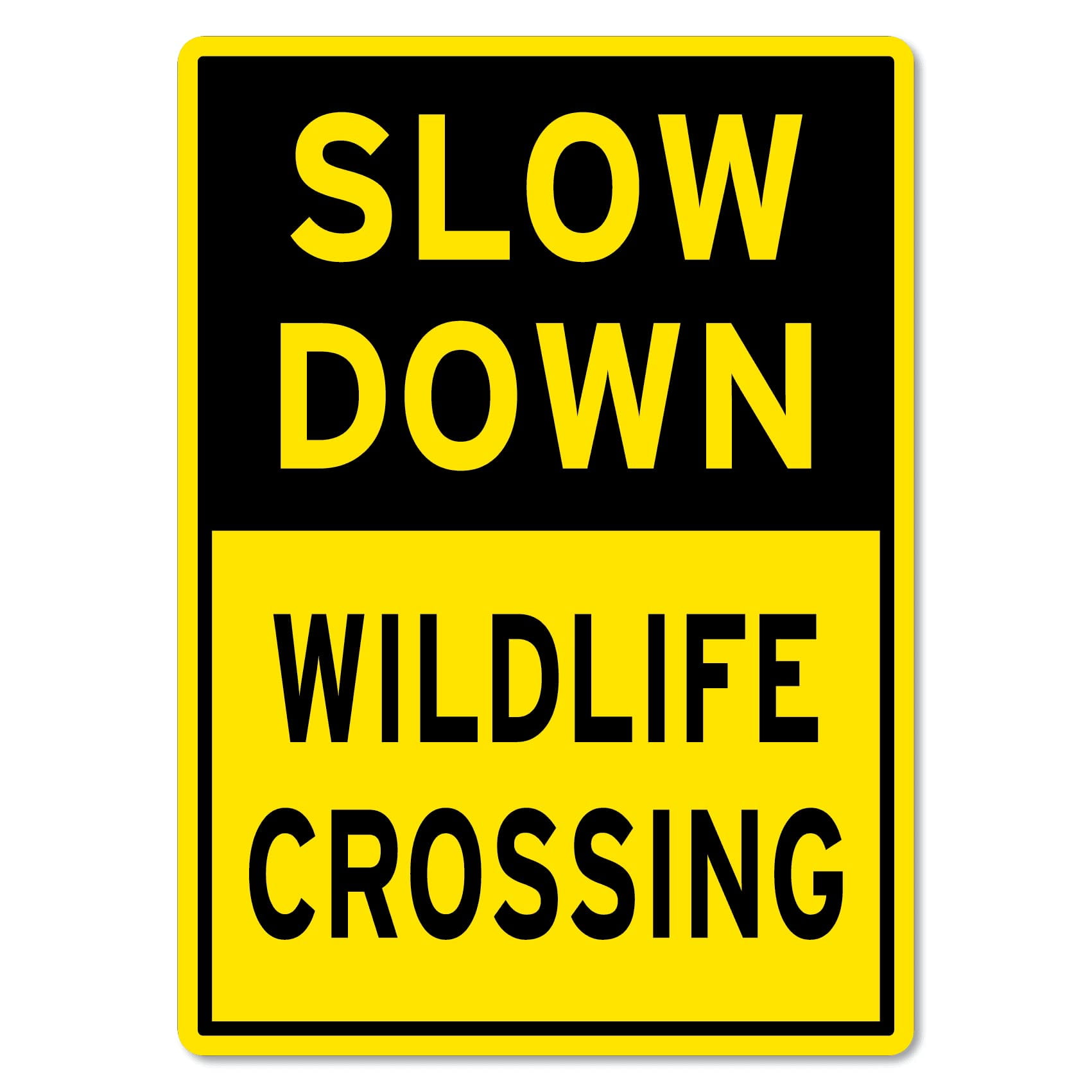 Slow Down Wildlife Crossing Sign Traffic and Parking Metal Tin Sign ...