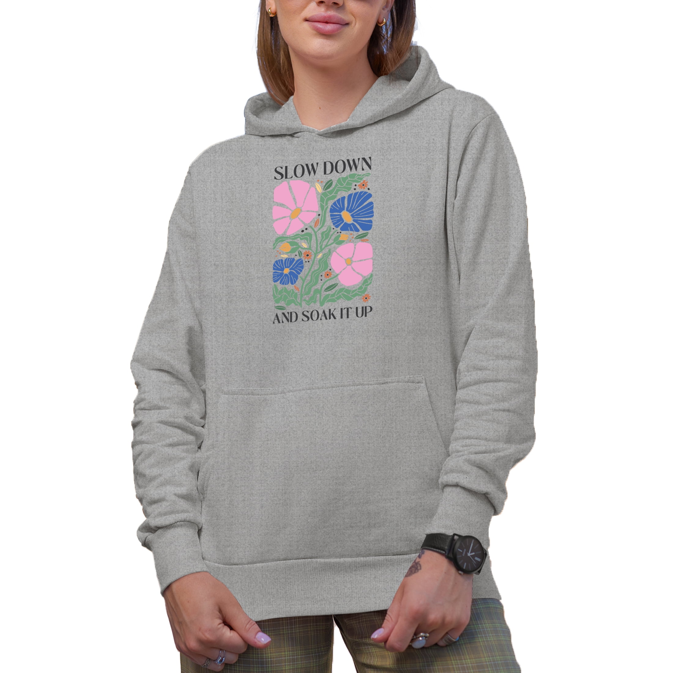 Slow Down and Soak It Up, Botanical Boho Flowers Art Merch Gift ...