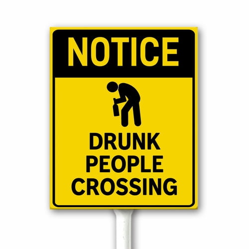 Slow Drunk People Crossing Funny Slow Sign Yellow Notice Sign for ...