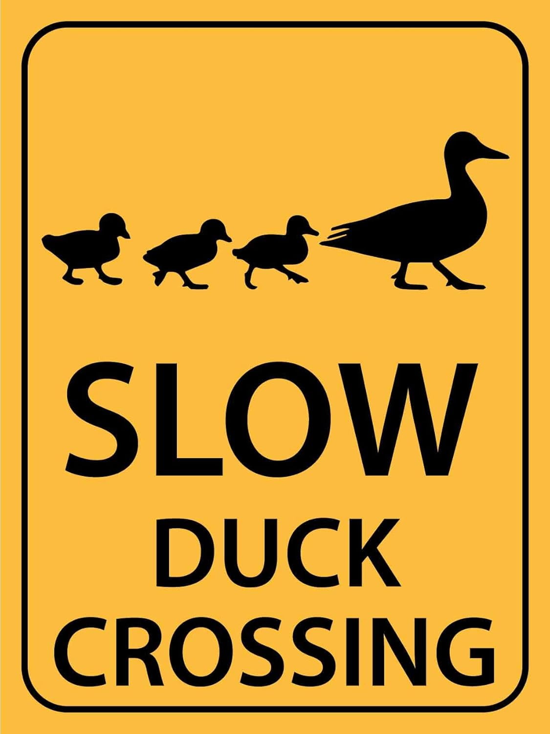 Slow Duck Crossing Sign Animal Signs 8 X 12 Inch Metal Tin Sign Warning ...