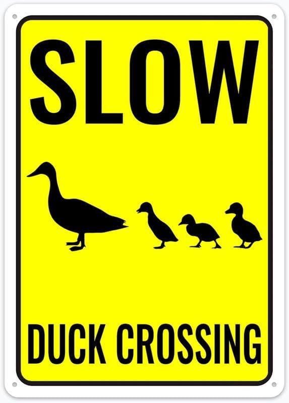 Slow Duck Crossing Sign Rustic Metal Tin Sign Home Outdoor Art Wall ...