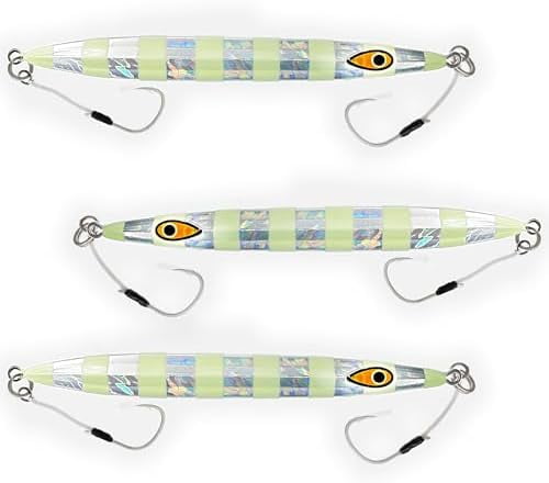 Slow Falling Knife Jig Set 500g, 3 Pcs Zebra Glow Silver for Offshore ...