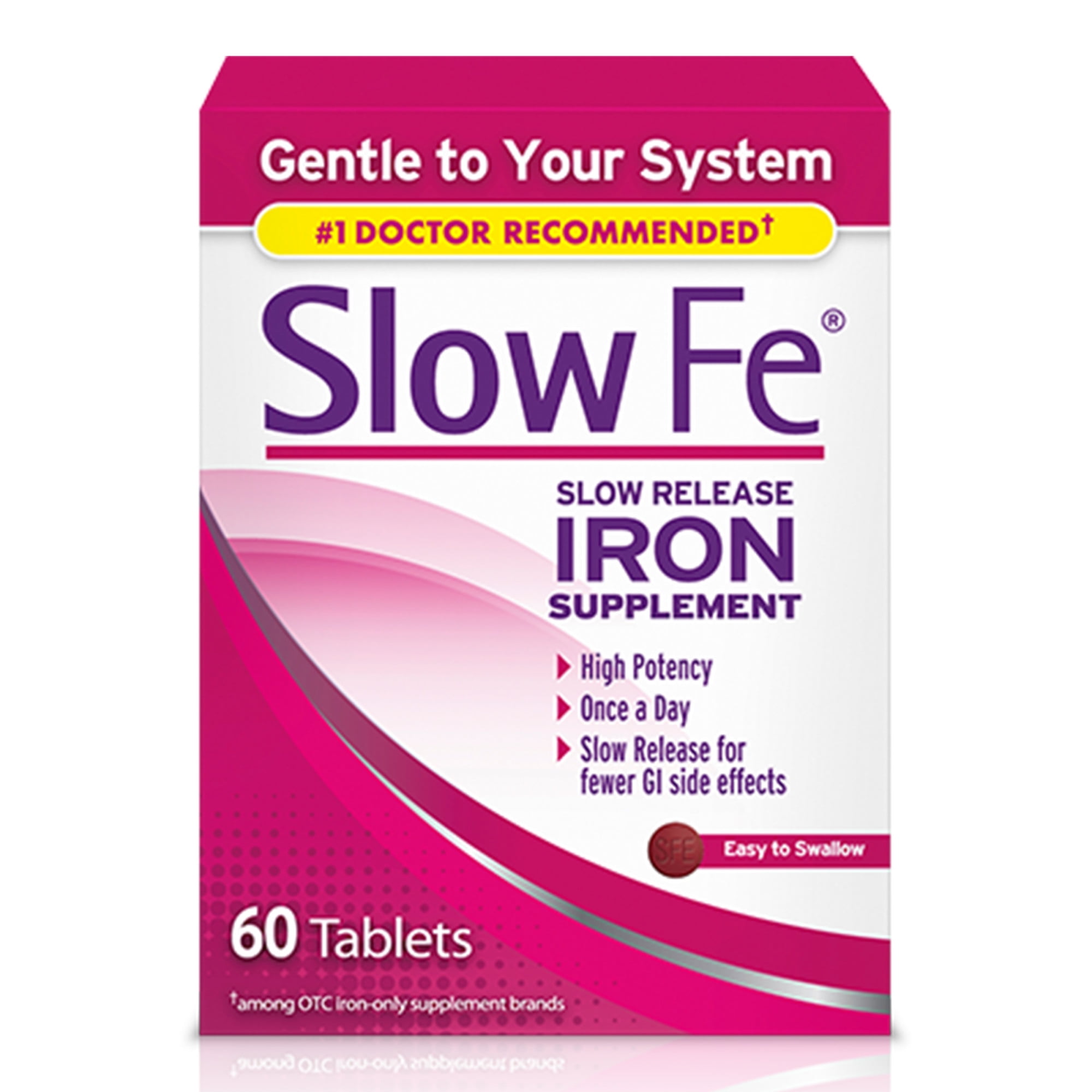 Slow Fe 45mg Iron Supplement Tablets, Gentle Ferrous Sulfate Pills ...