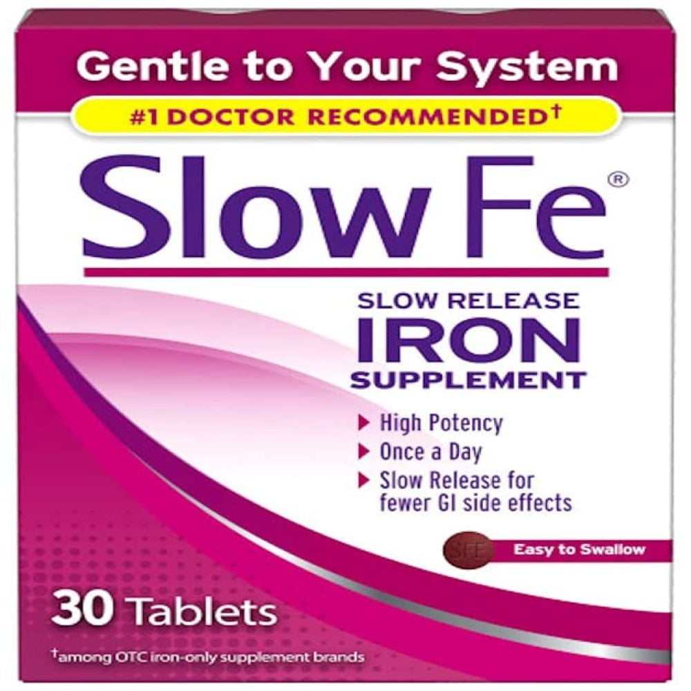 Slow Fe Iron Supplement tablets for Iron Deficiency, 45mg, 30 Count ...