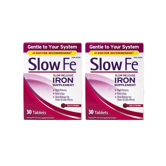 Slow Fe Slow Release Iron Supplement Tablets, 30 ea, 2 Pack - Walmart ...
