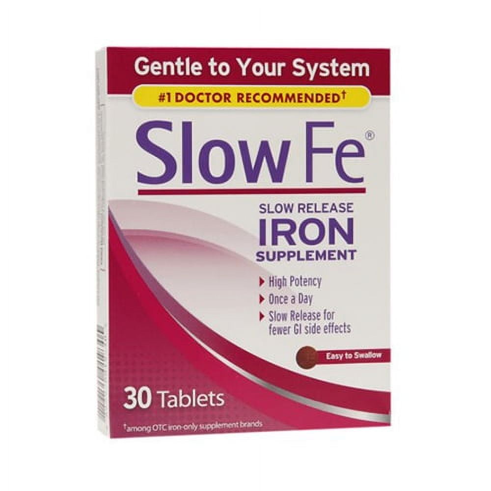 Slow Fe Slow Release Iron Supplement Tablets, 30 ea, 6 Pack - Walmart.com