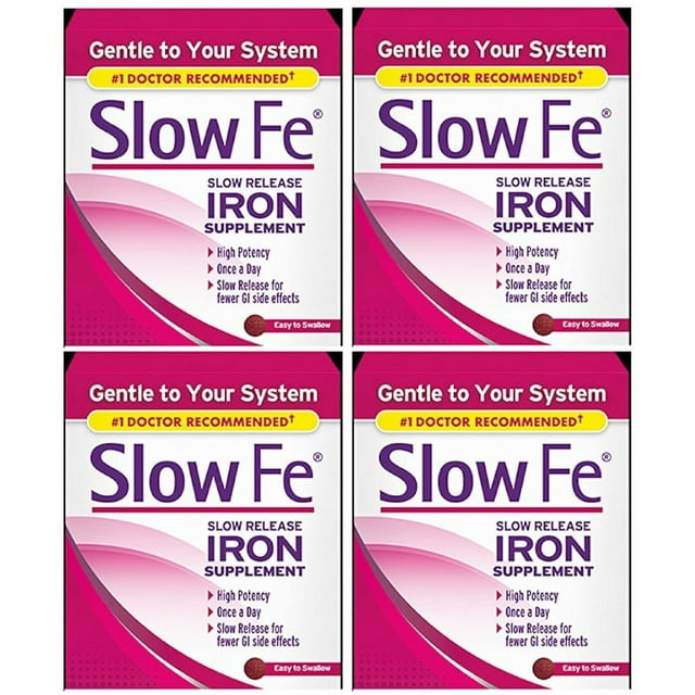 Slow Fe Slow Release Iron, Tablets 30 ea (Pack of 4) - Walmart.com