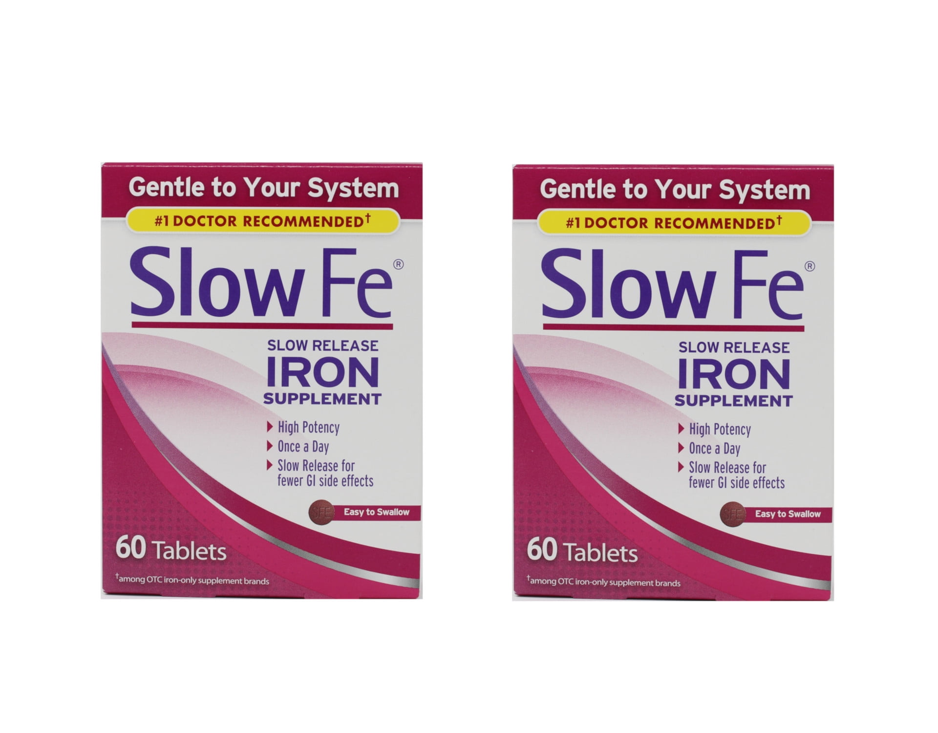 Free Shipping! Slow Fe Slow Release Iron Tablets 60 ea (Pack of 2 ...