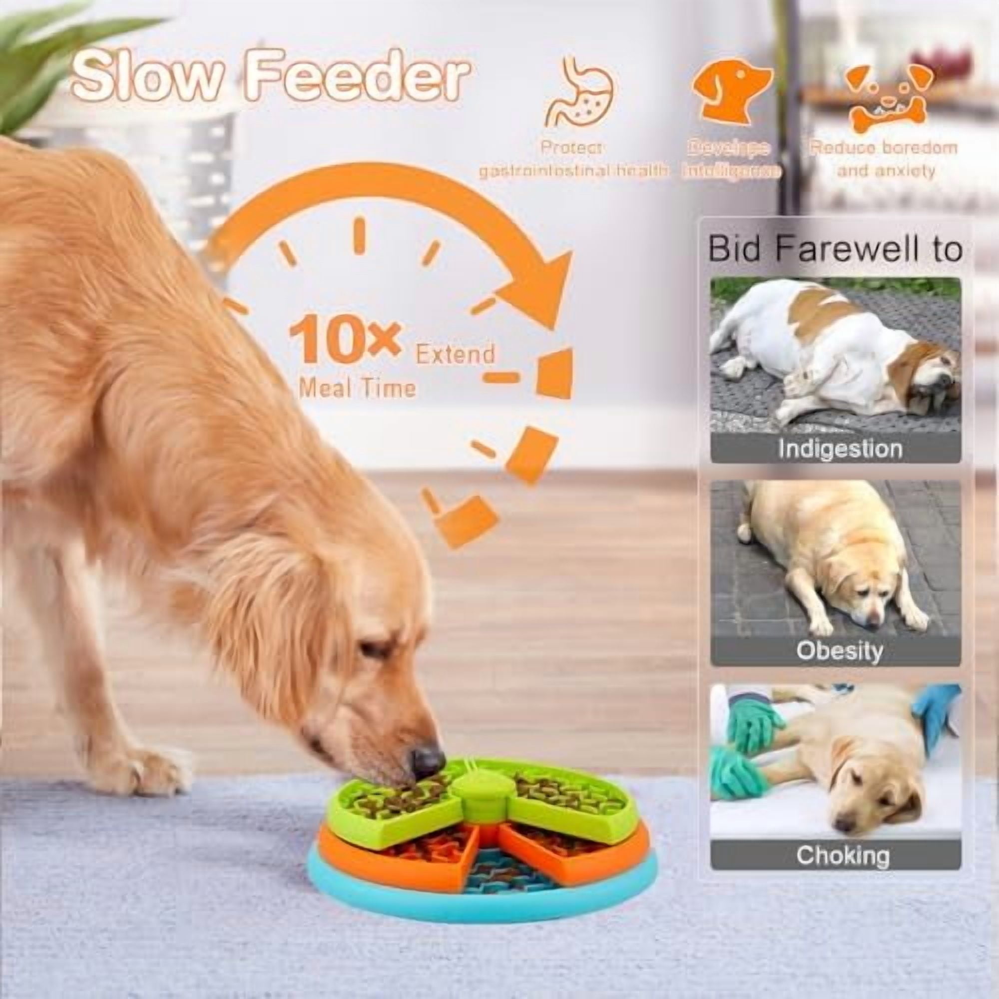 Slow Feeder Dog Bowl 3 Layers, Reduces Boredom and Anxiety, Food Puzzle ...