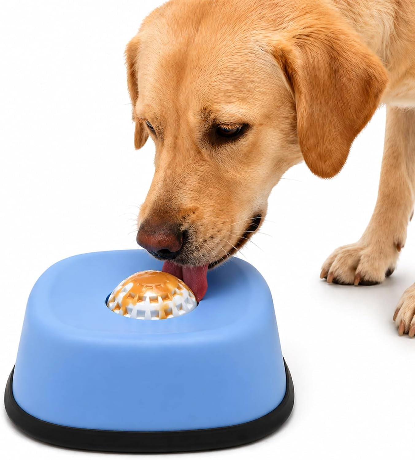 Slow Feeder Dog Bowl with Rolling Ball & Anti-Slip Strip, Interactive ...