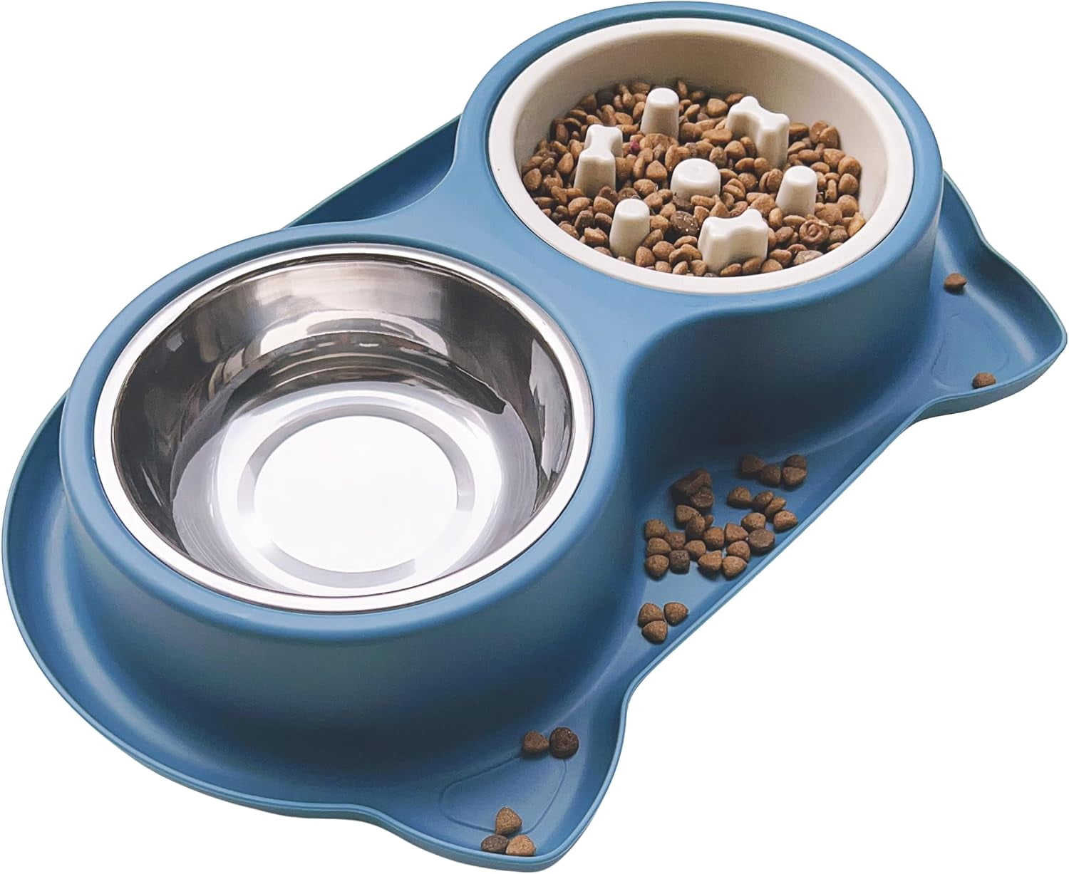 Slow Feeder Dog Bowls & Cat Bowls, 3-in-1 Stainless Steel Pet Food Dish ...