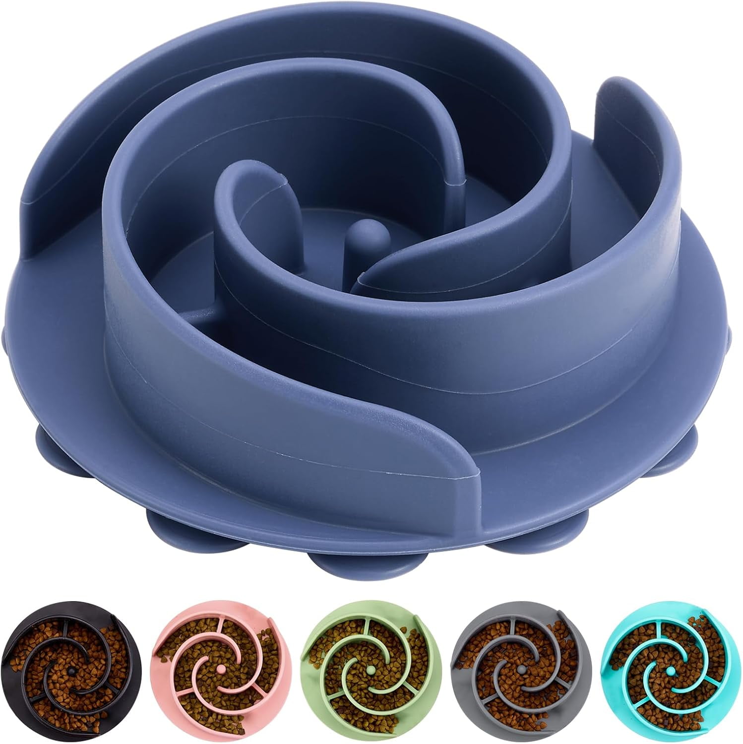 Slow Feeder Dog Bowls Insert, Bestalk Soft Silicone Slow Eating Feeder ...