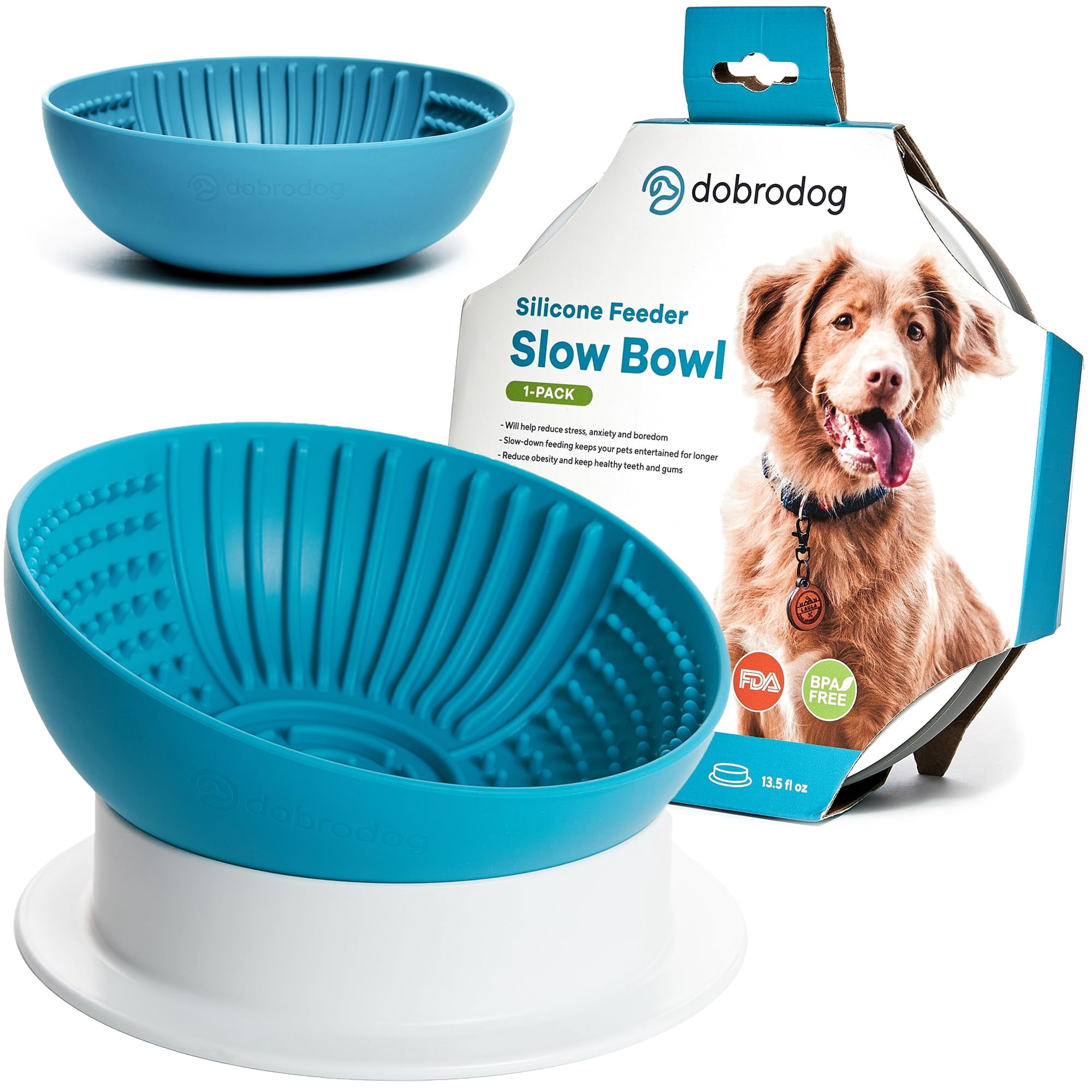 Slow Feeder Dog Lick TGF4 Bowl 2in1 Set - Elevated Silicone Slow Feeder ...