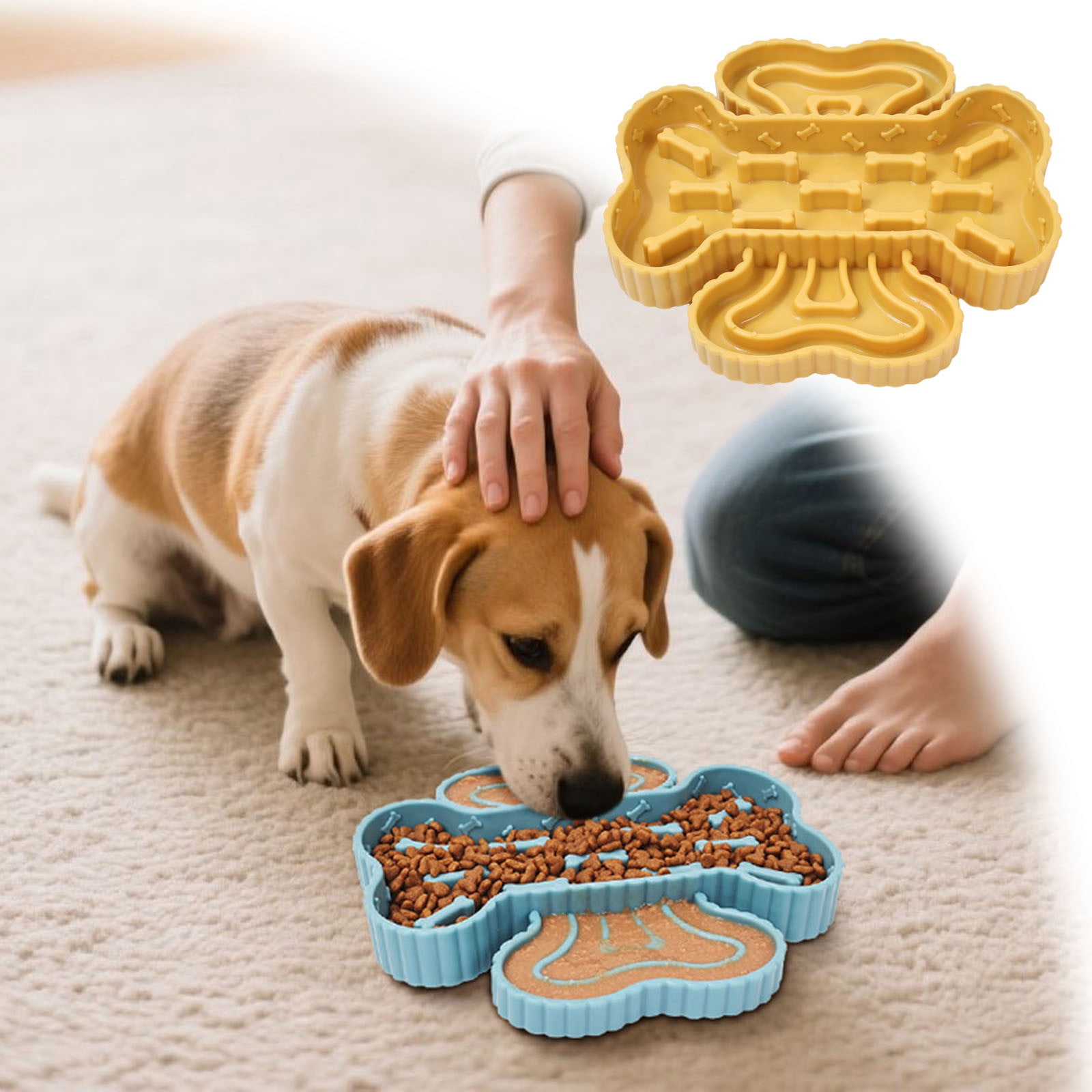 Slow Food Bowls - Suction Cup Dog Feeder for Enhanced Eating Experience ...