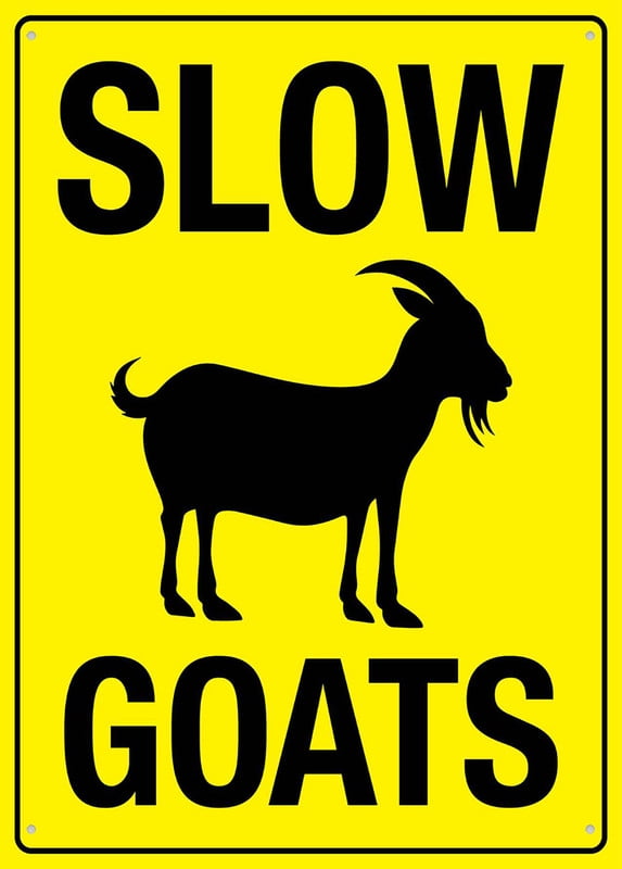 Slow Goats Sign Outdoor Metal Sign - 12 X 8 Metal Signs For Business ...