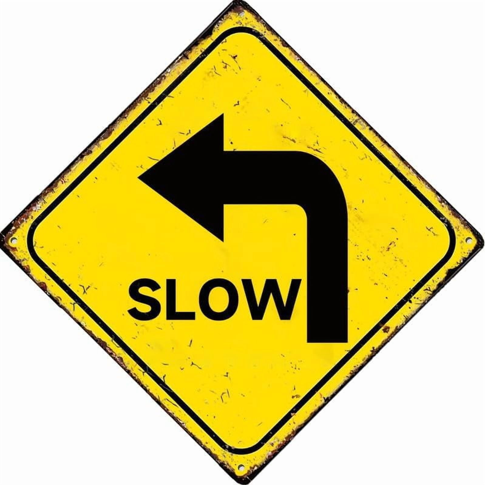 Slow Left Arrow Metal Sign Retro Wall Decor For Home Cafes Store Pubs ...