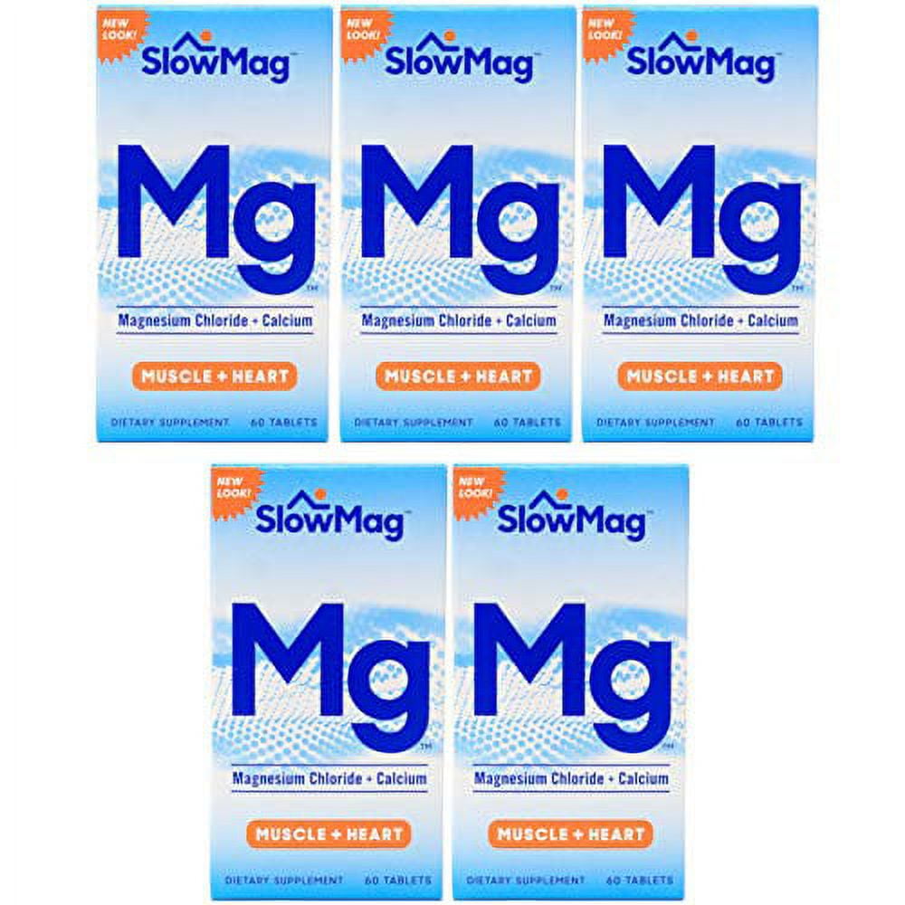 Slow-Mag Magnesium Chloride and Calcium Supplements, 60 Tablets, Value ...