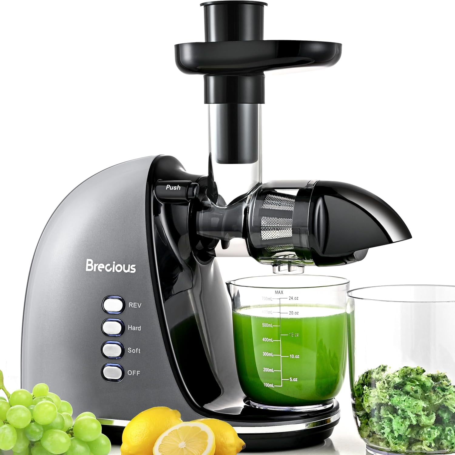 Slow Masticating Juicer,Brecious Cold Press Juicer with 2 Speed Modes ...