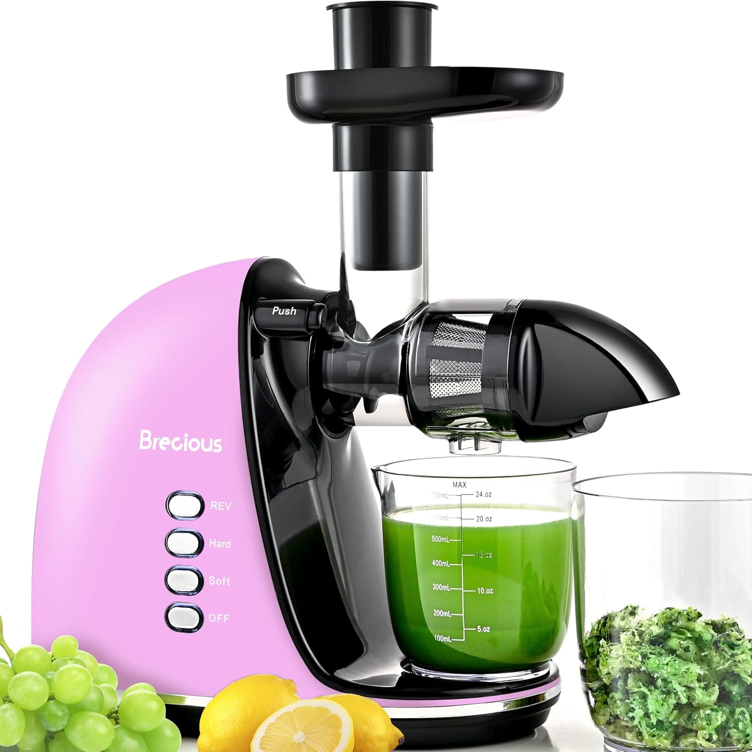 Slow Masticating Juicer,Brecious Cold Press Juicer with 2 Speed Modes ...