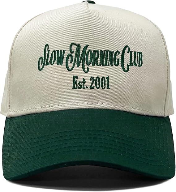 Slow Morning Club Hat, Retro Embroidered Trucker Cap for Women ...