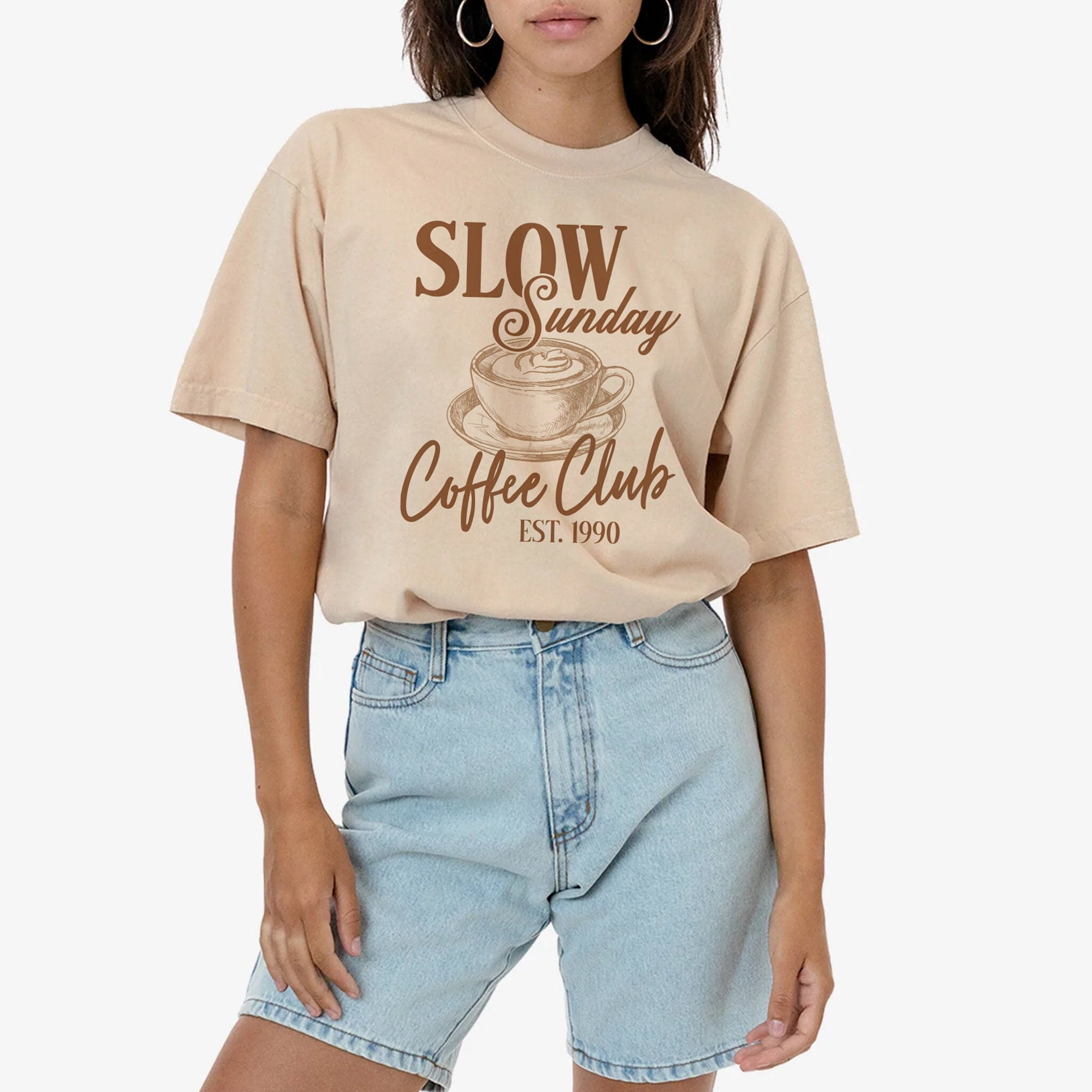 Slow Morning Coffee Garment Dye Shirt, Trendy Stylish Espresso Lover ...