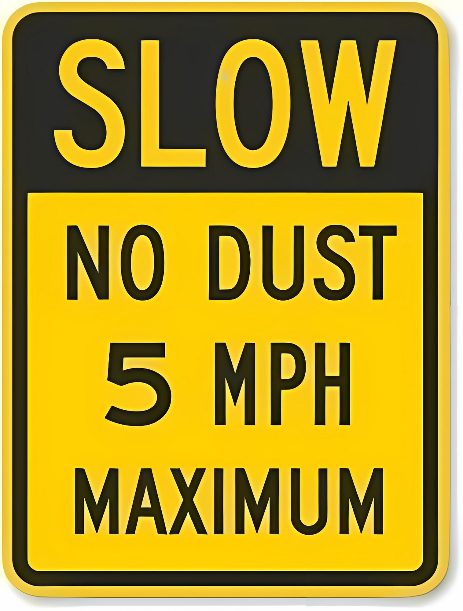 Slow No Dust 5 MPH Maximum Sign, 8"x12" Metal Tin Industrial Safety ...