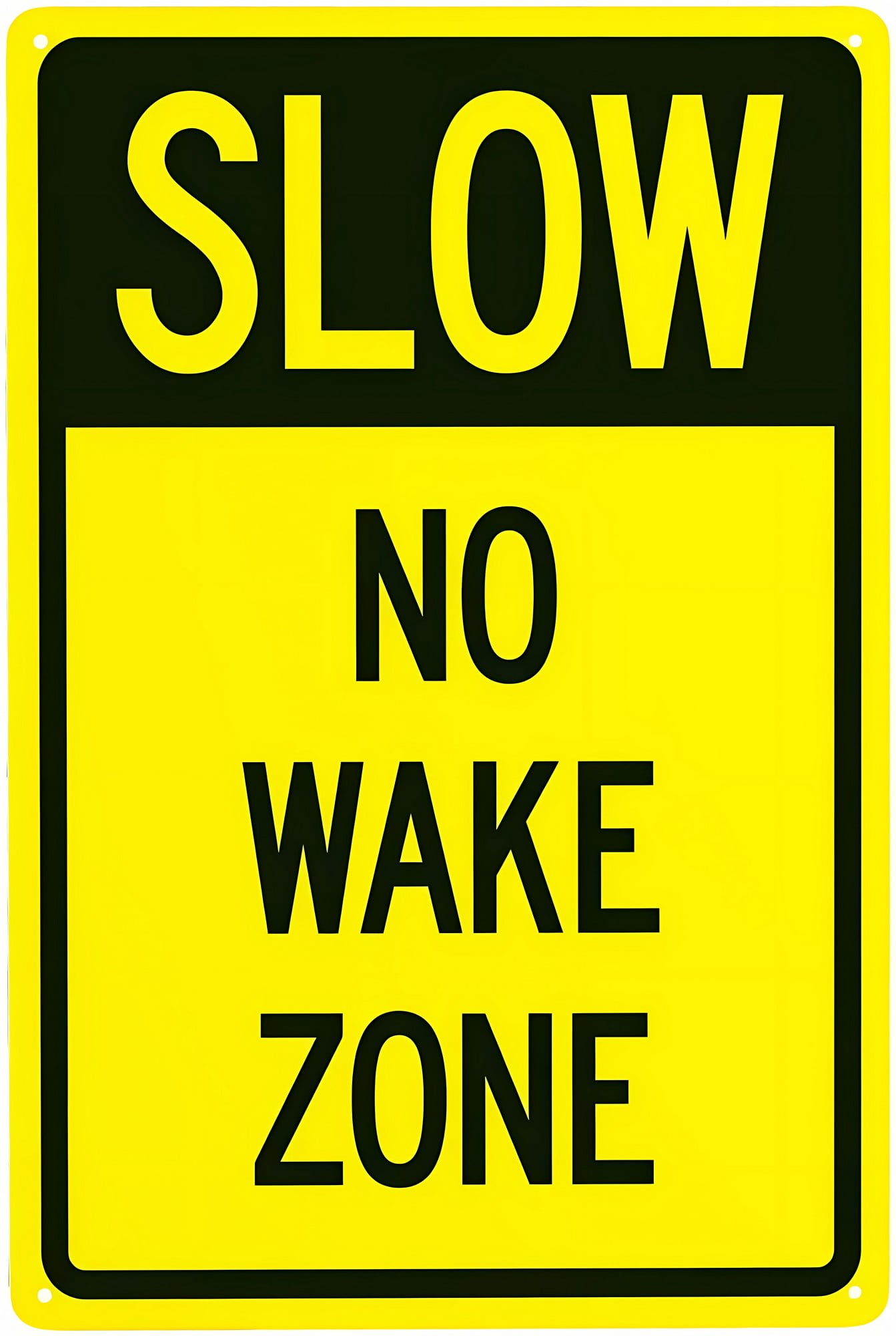 Slow No Wake Zone Warning Signs - 8"x12" Marina Security Metal Sign ...