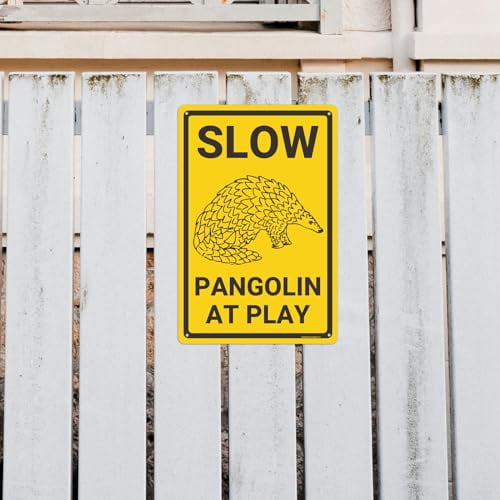 Slow Pangolin at Play Aluminium Metal Sign, Pangolin Decor, Pangolin ...
