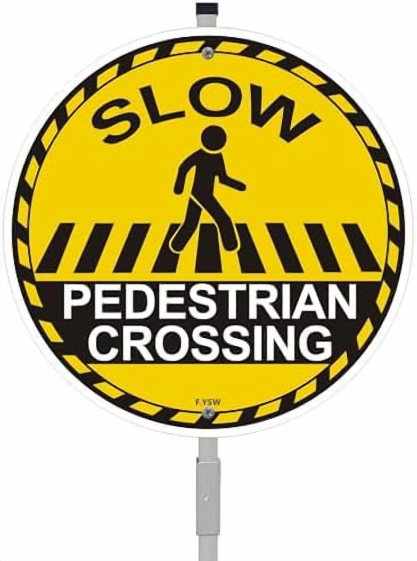 Slow Pedestrian Crossing Sign 10" x 10" With 28" Long Metal Stakes Road ...