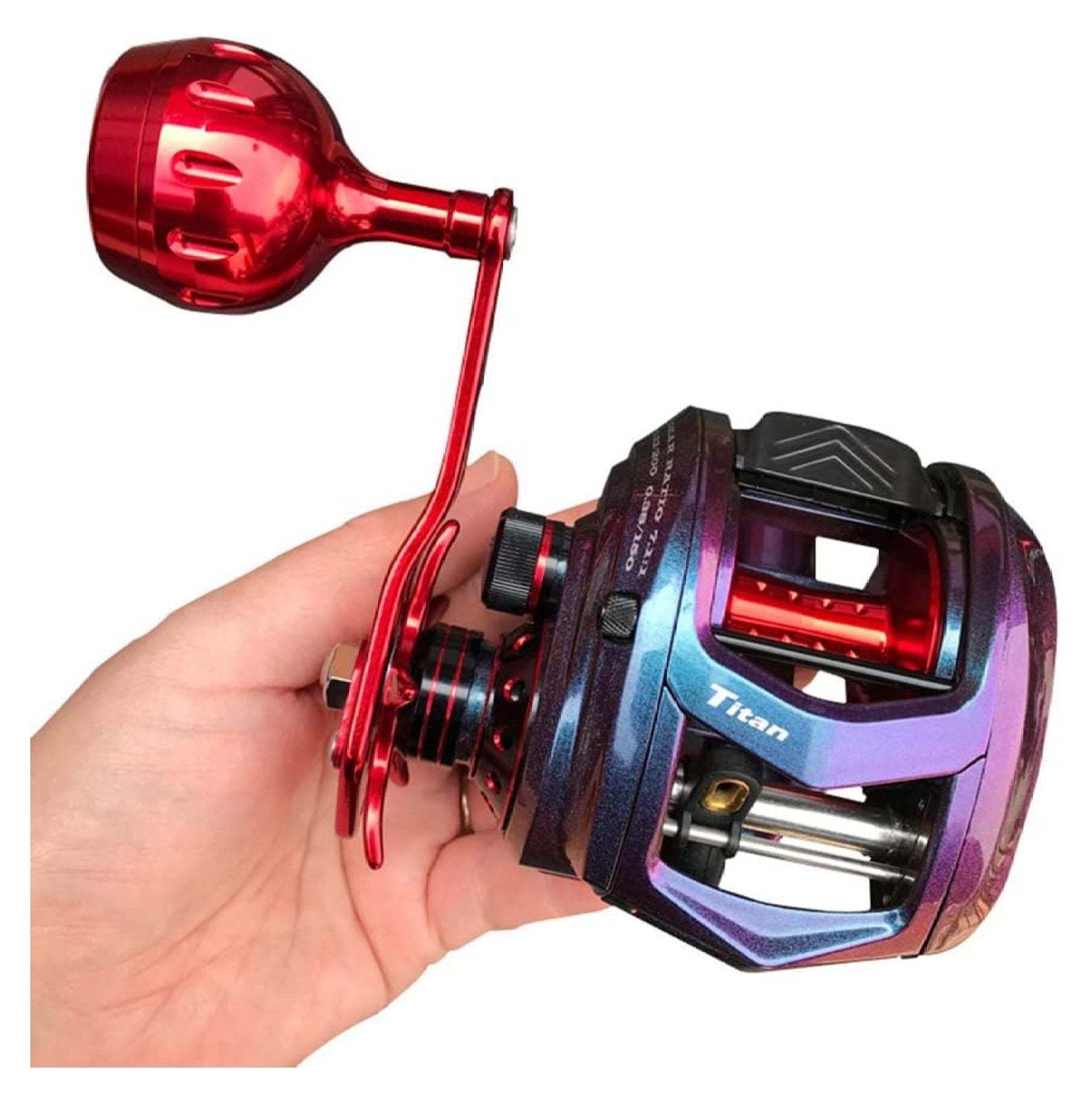 Slow Pitch Jigging Reel Max Drag 17kg Gear Ratio 7.1:1 Aluminum Metal ...
