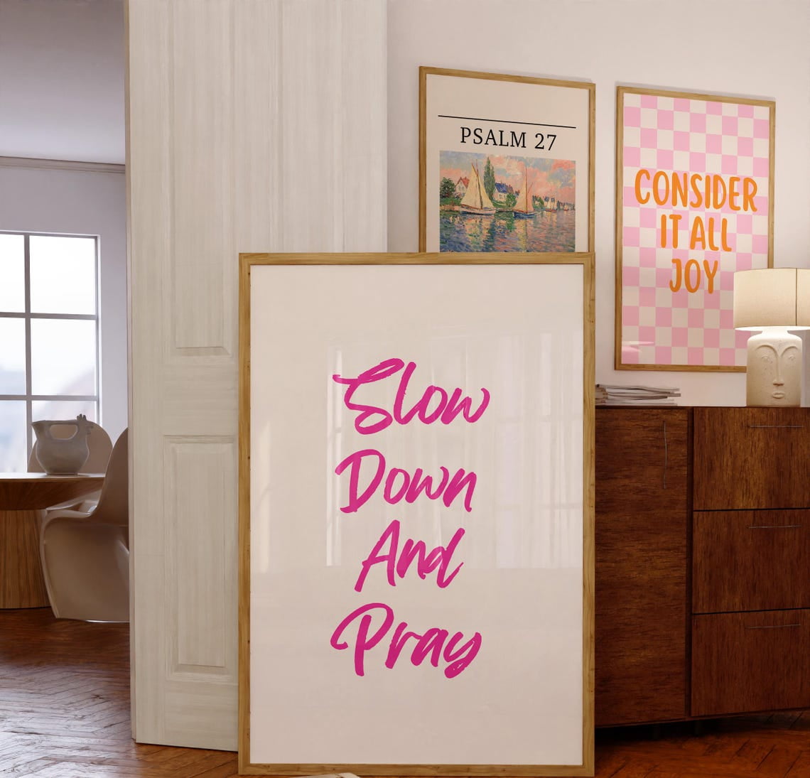 Slow Down And Pray Print, Christian Wall Art, Modern Christian Poster ...