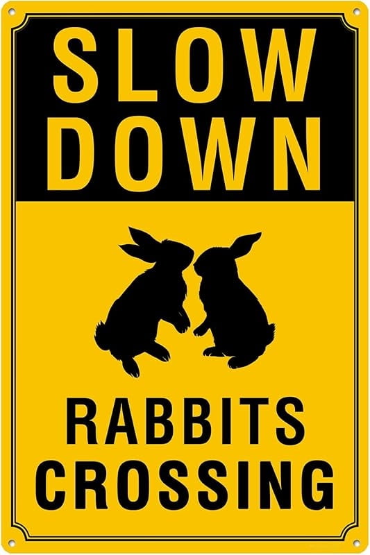 Slow Down - Rabbit Crossing Sign, Durable Aluminum, 8x12 Inches, Rust ...