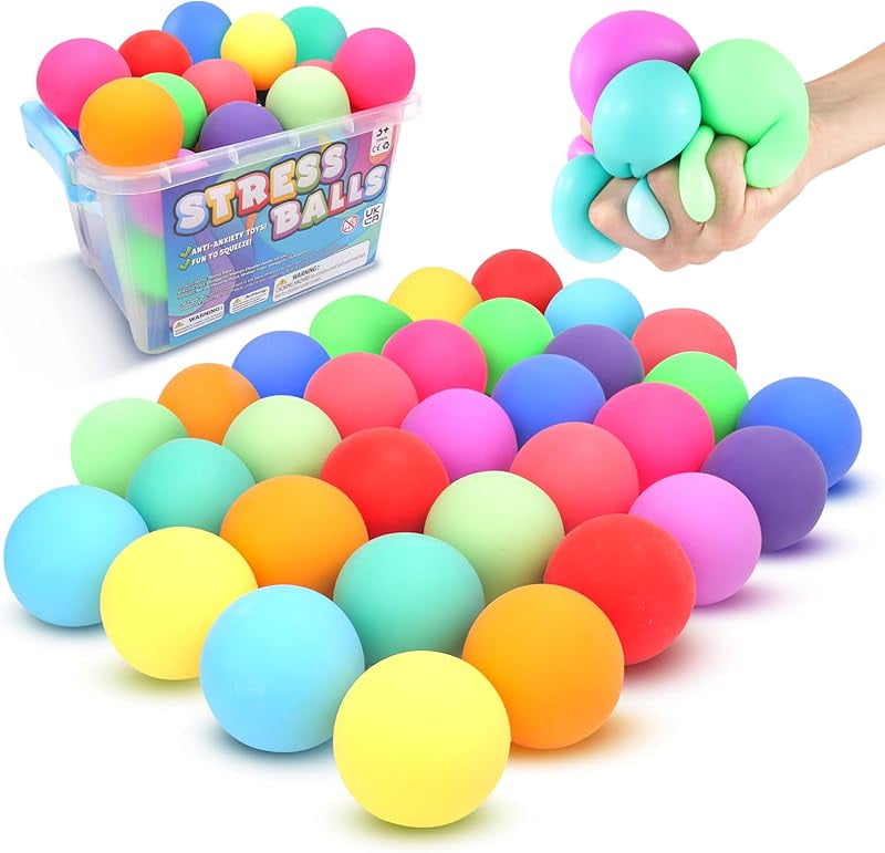 Slow Rising Stress Ball 24 Pack, Stretchy Fidget Ball for Anxiety ...