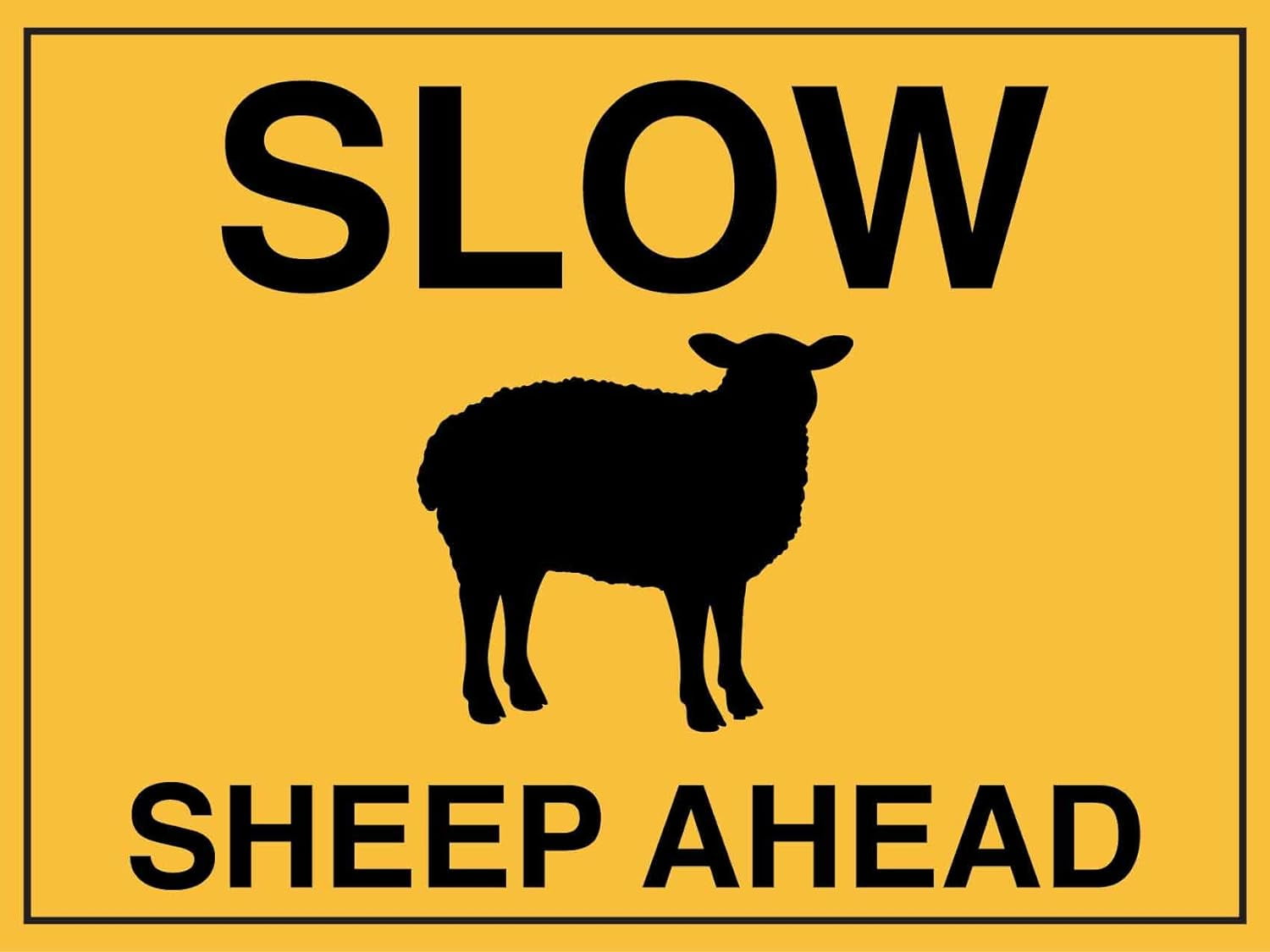 Slow Sheep Ahead 2 Sign Metal Tin Sign12x16 Inches Caution Danger ...
