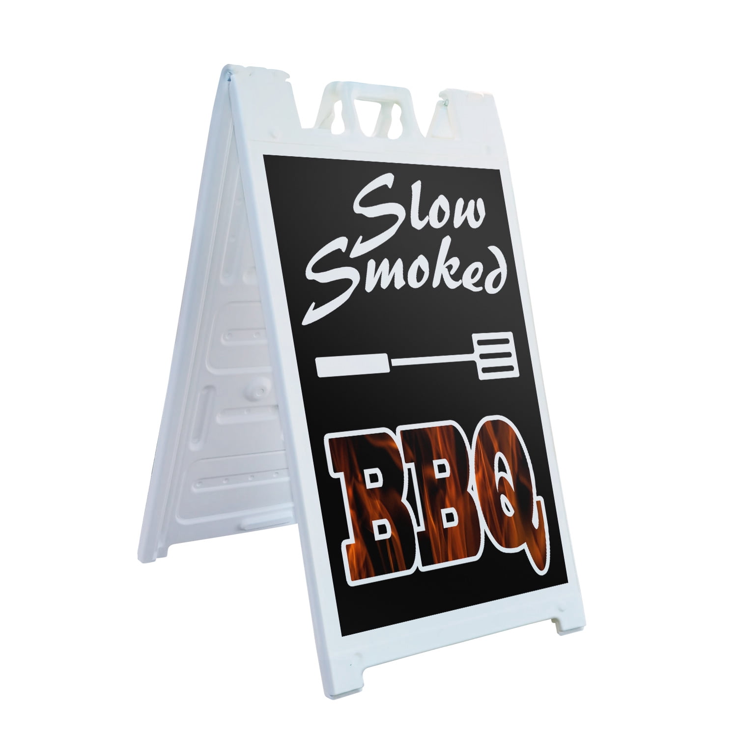 Slow Smoked BBQ 24" x 36" Double Sided A-Frame Sidewalk Sign Includes 2 ...