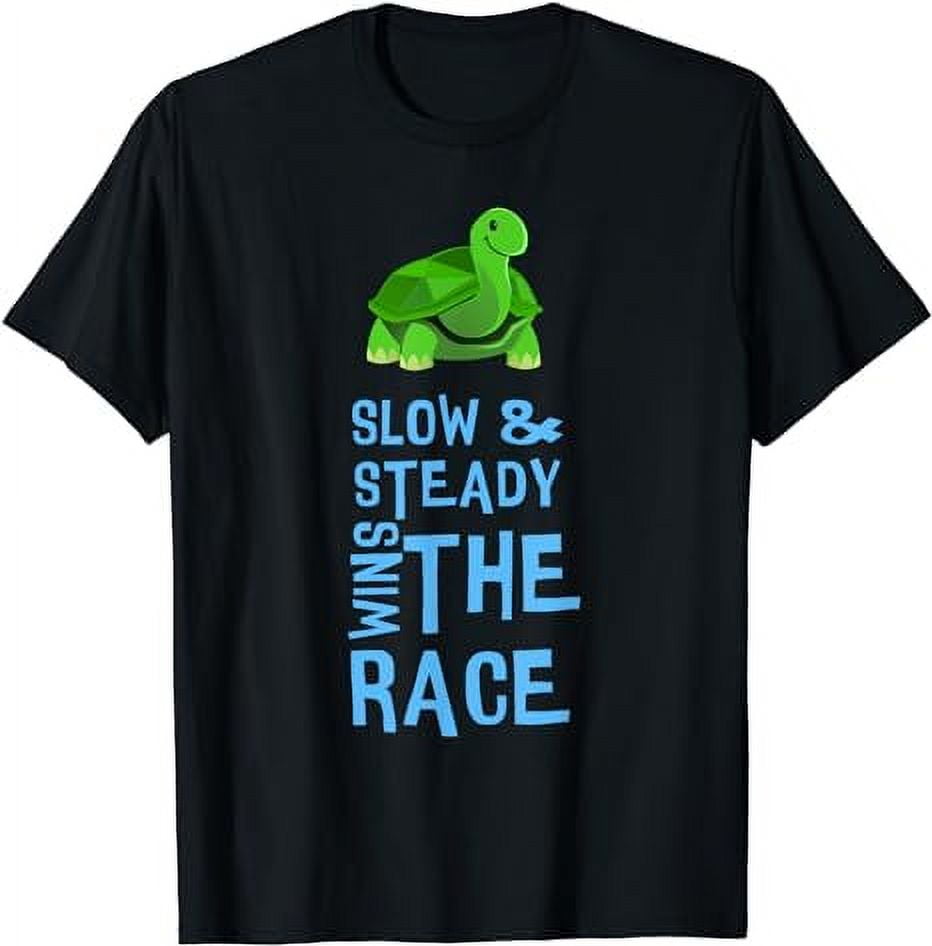 Slow & Steady Wins The Race Turtle vs Rabbit Funny Running T-Shirt ...