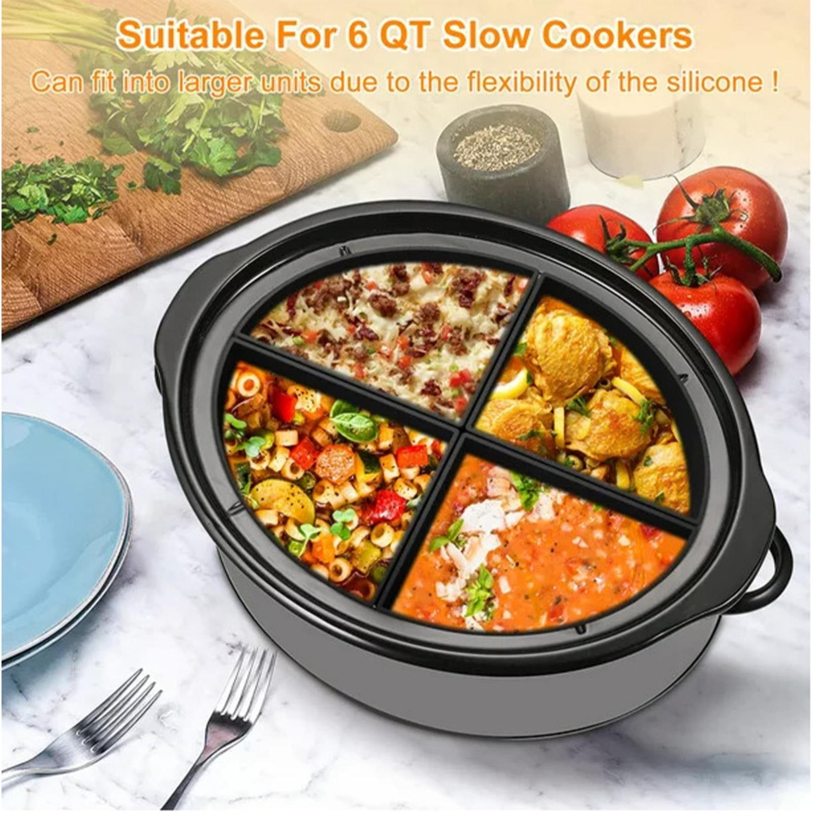 Slow Stew Pot X2 Slow Cooker Liners Divider 4 In 1 Silicone Liner Fits ...