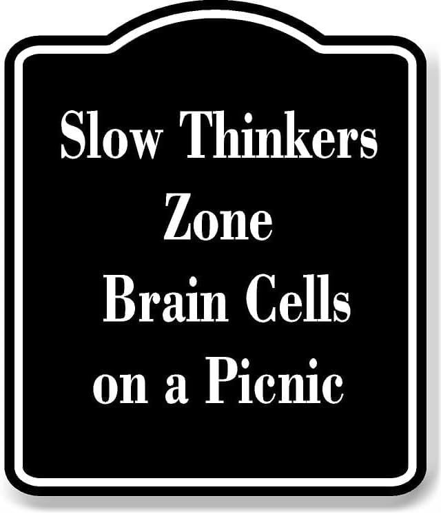 Slow Thinkers Zone - Mind the Gap BLACK Aluminium Composite Sign 8.5 ...