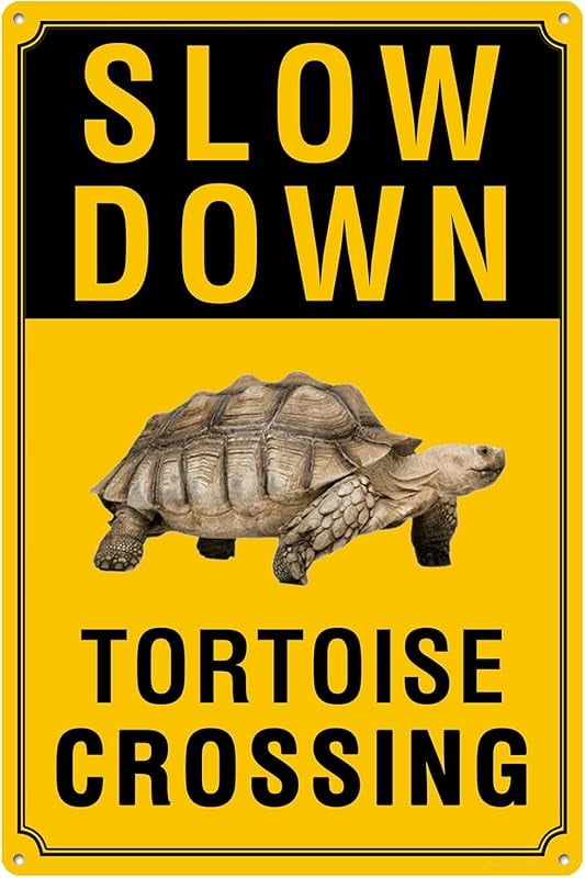 Slow Down - Tortoise Crossing Sign, Durable Aluminum, 8x12 Inches, Rust ...