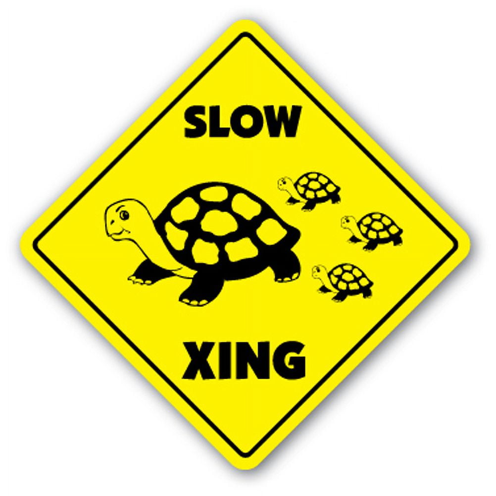 Slow Turtle Crossing [3 Pack] of Vinyl Decal Stickers | 4" X 4 ...