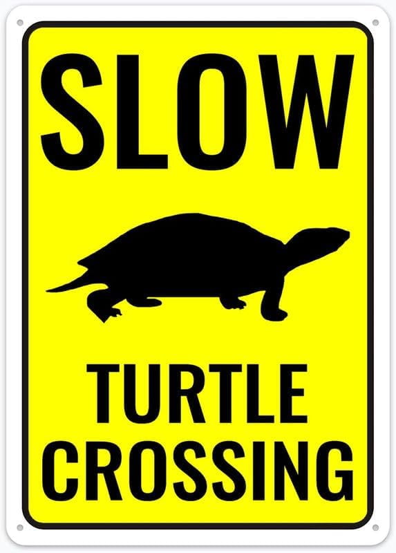 Slow Turtle Crossing Retro Metal Tin Signs 12x8 Inch for Shop Yard Man ...