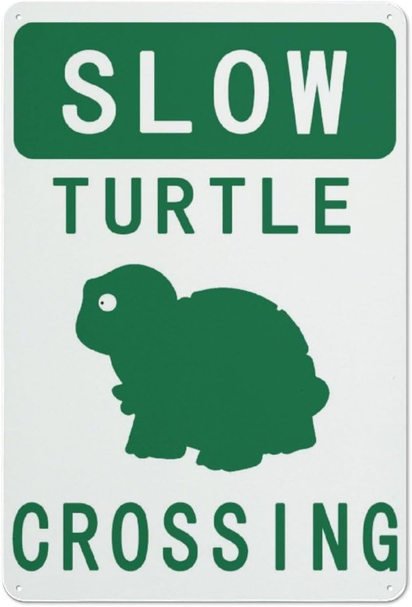 Slow Turtle Crossing Signs Warning Sign Caution Aluminum Tin Sign ...