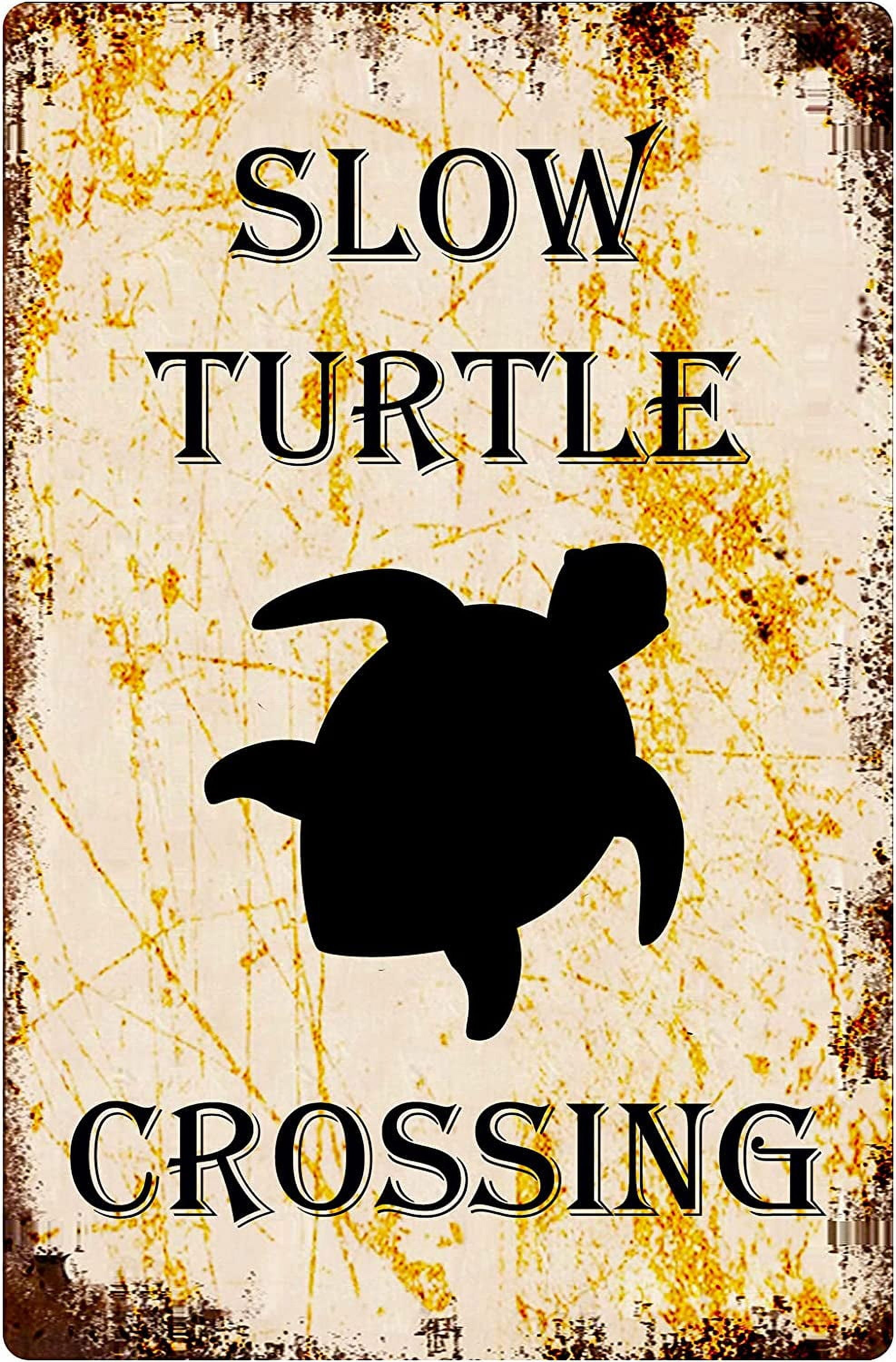 Slow Turtle Crossing Vintage Metal Sign for Home Bar Office Wall Decor ...