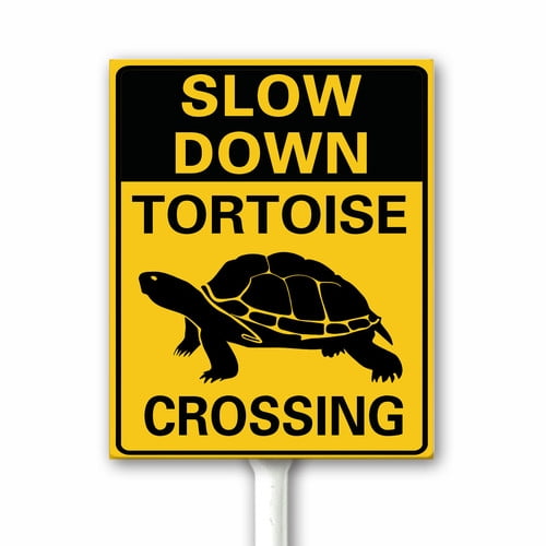 Slow Down Turtle Crossing Yard Sign With Stake - Turtle Gifts for ...